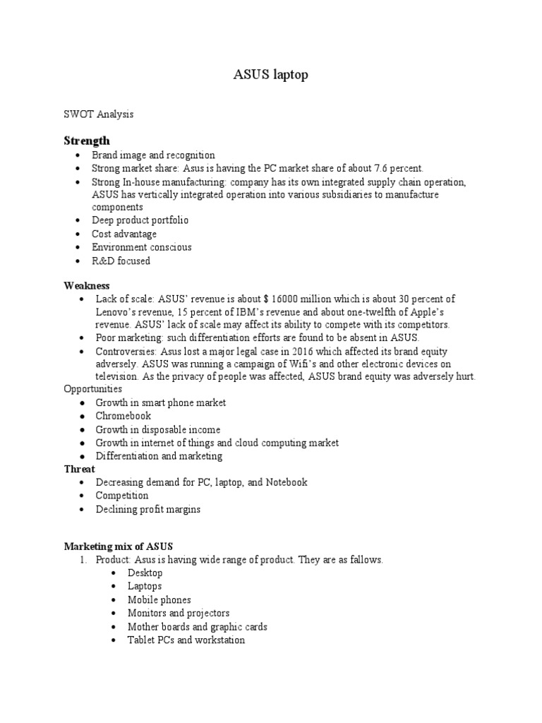 ASUS Laptop: Strength | PDF | Xiaomi | Personal Computers