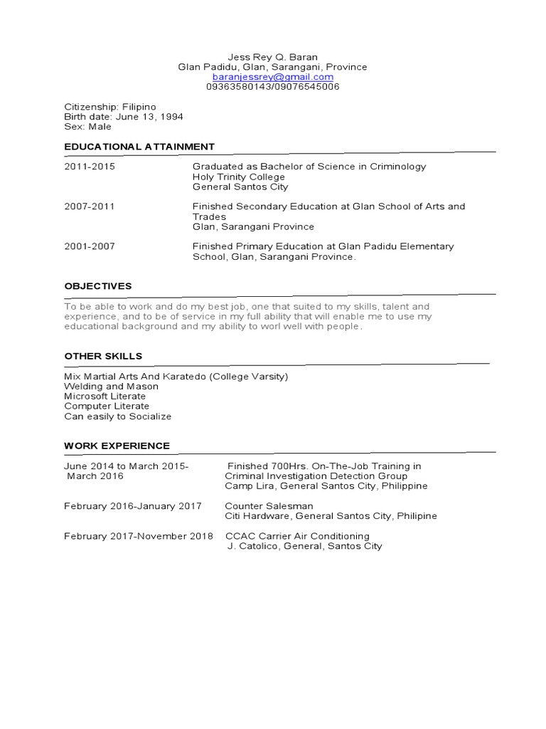 Jess Rey Resume | PDF