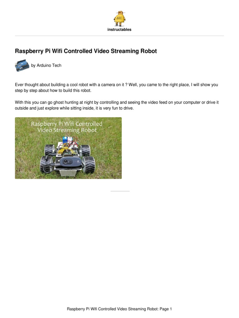 Raspberry Pi Wifi Video Streaming Robot | PDF | Raspberry Pi | Computing