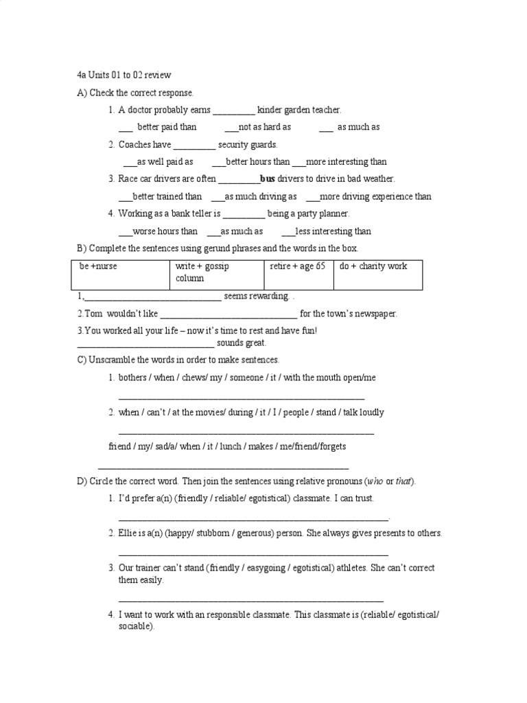 English Level B1 Review 7 | PDF
