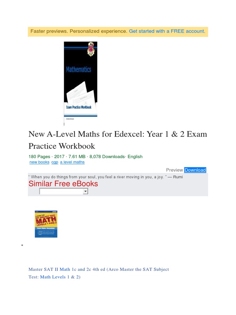 New A-Level Maths For Edexcel: Year 1 & 2 Exam Practice Workbook ...
