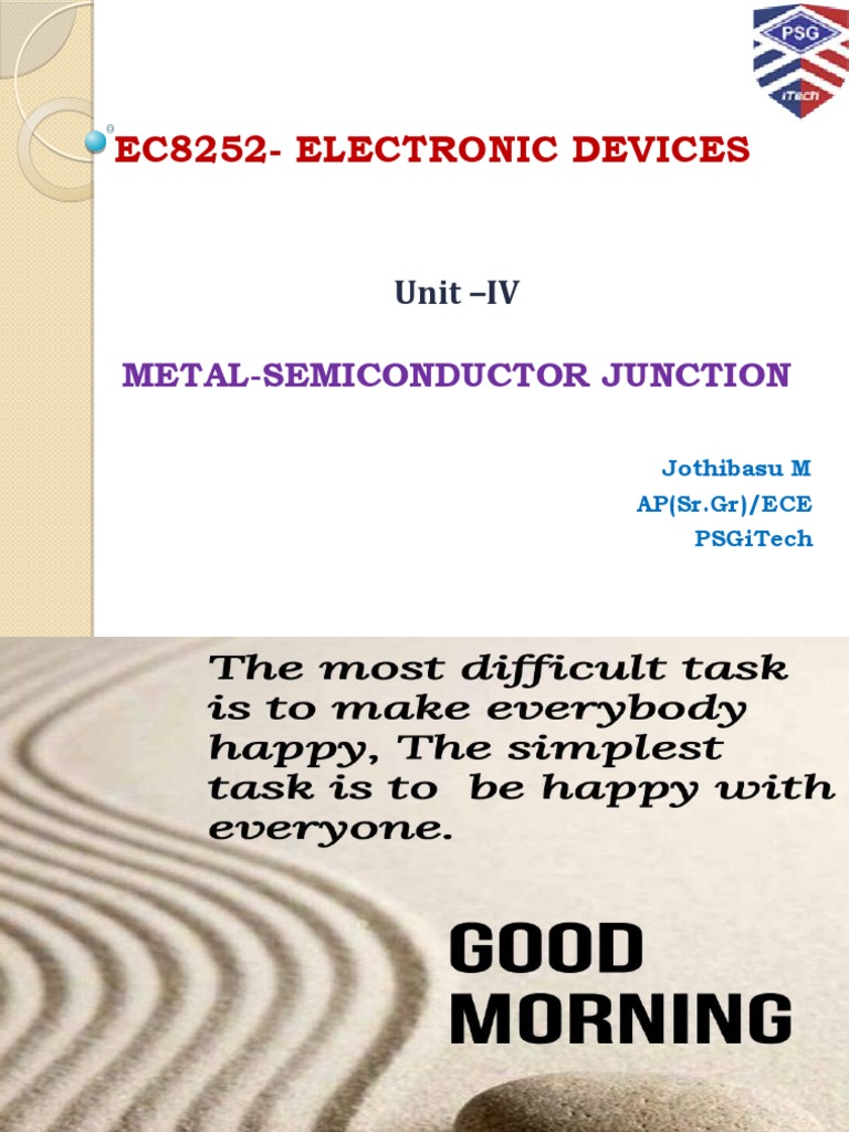 Metal-Semiconductor Junctions Guide | PDF | P–N Junction | Semiconductors