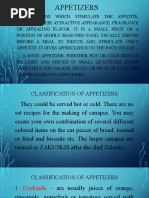 Rubric For Preparing Appetizers | PDF