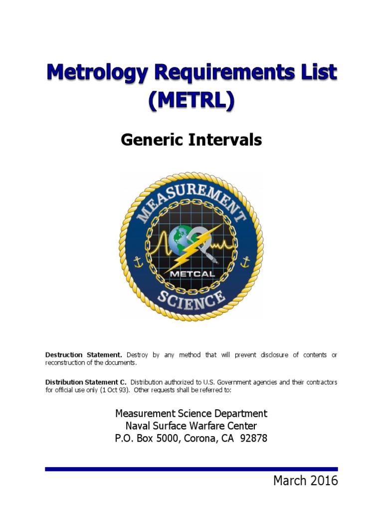 METRL Section 2 Generic Intervals | PDF | Flow Measurement | Vacuum Tube
