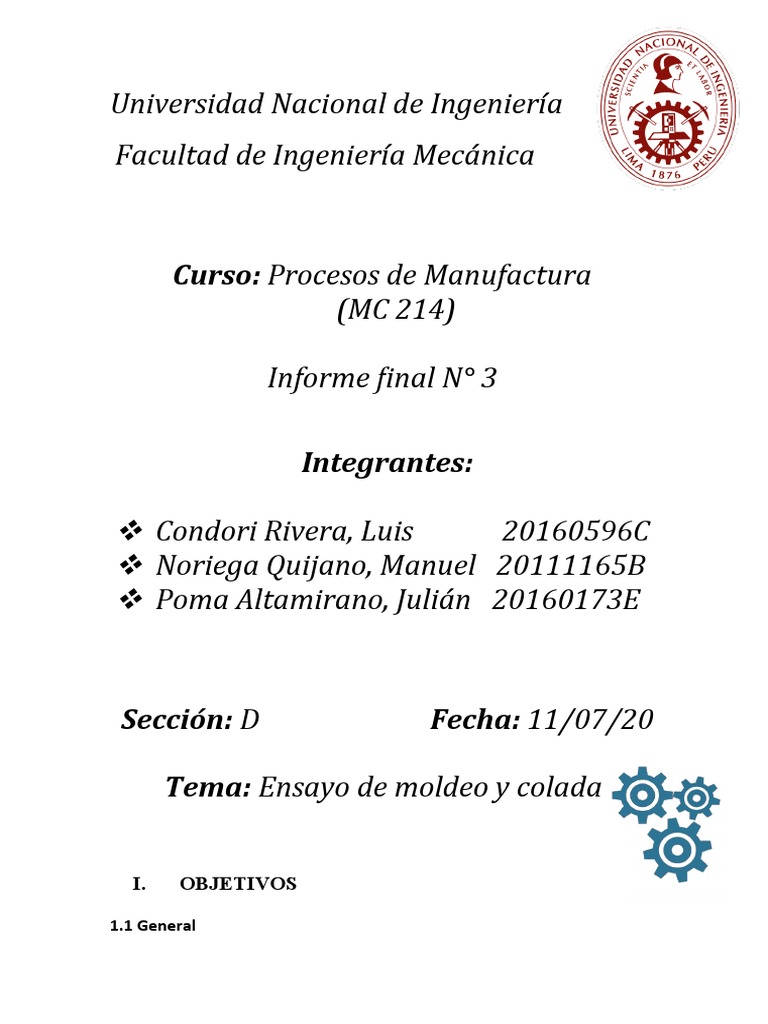 Moldeo y Colada | PDF | Metalurgia | Fundición