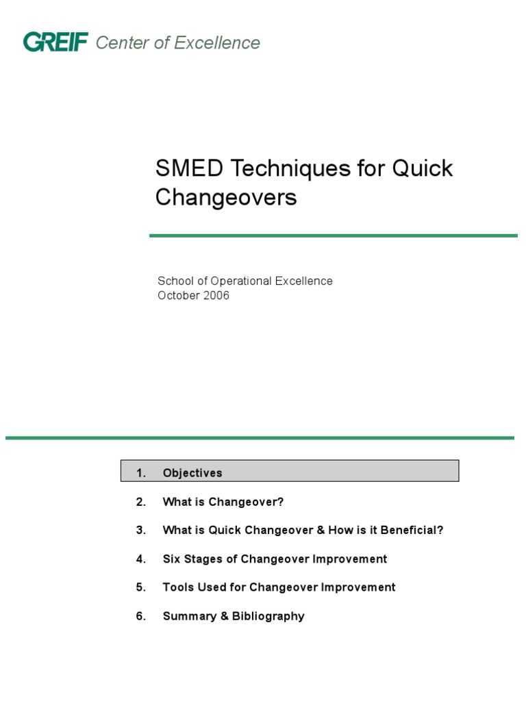 SMED Quick Changeover Techniques | PDF | Business