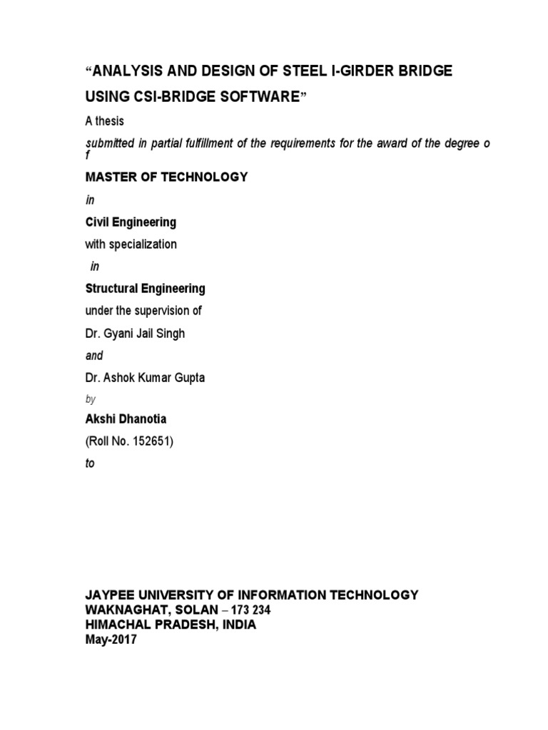 Analysis and Design of Steel I-Girder Bridge Using CSI-Bridge Software ...