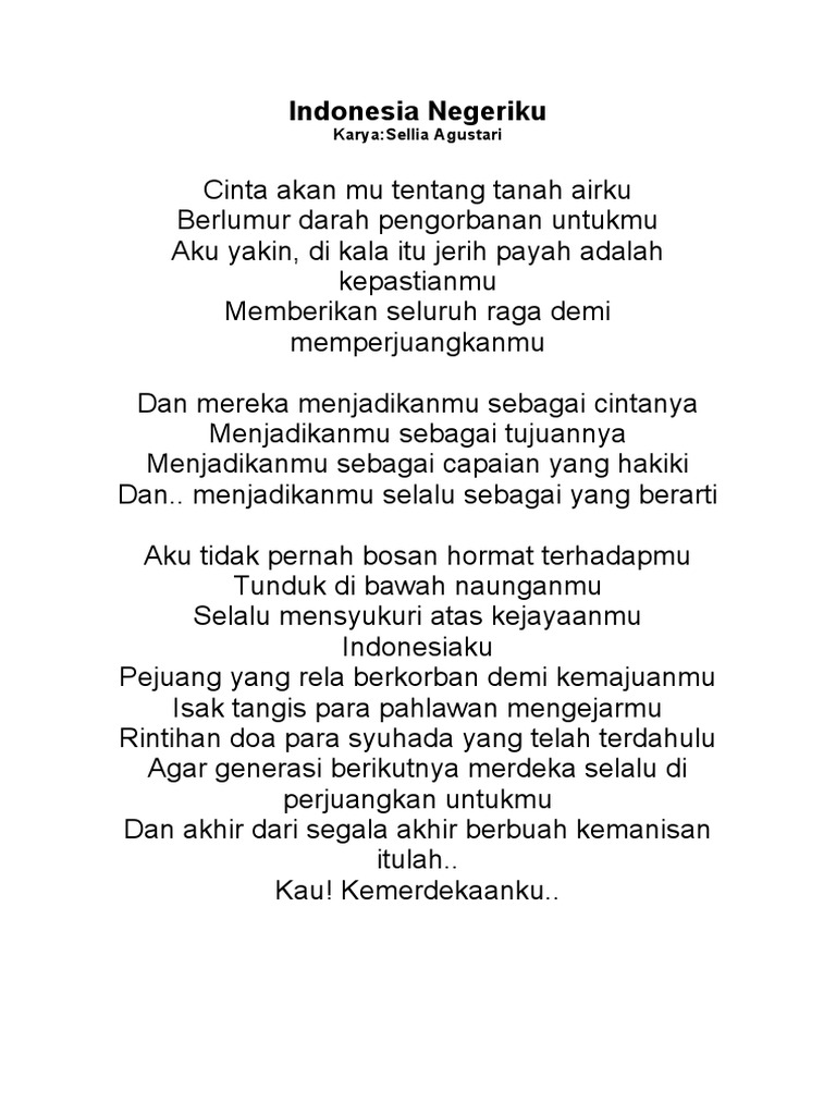 Puisi Cinta untuk Indonesiaku | PDF