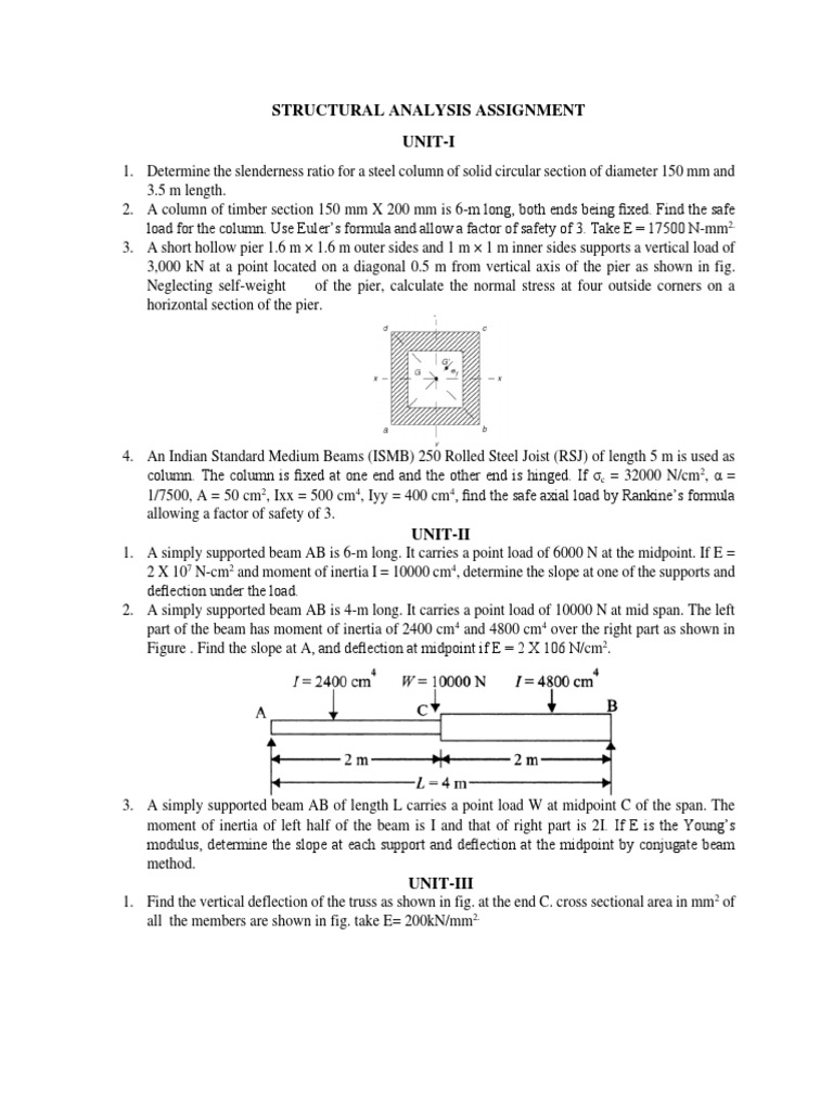 Structural Analysis Assignment | PDF | Beam (Structure) | Bending