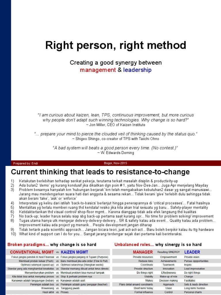 Right Person, Right Method | PDF | Production And Manufacturing | Economies