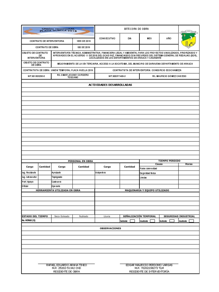 Bitacora de Obra | PDF