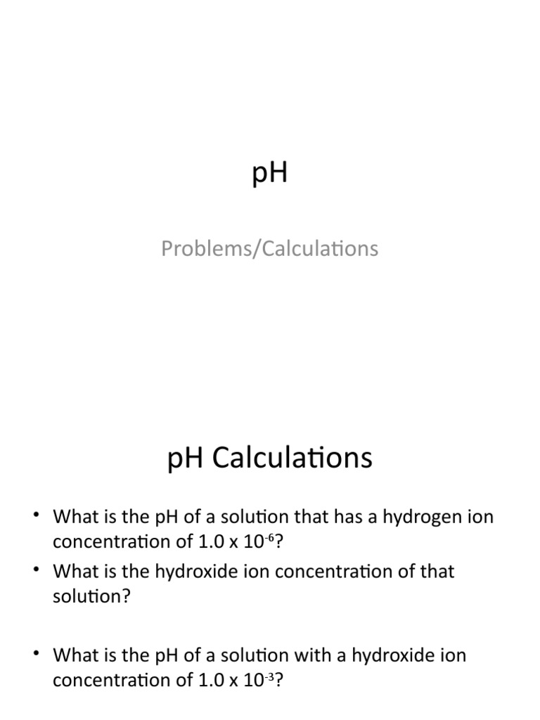 PH Calculations | PDF