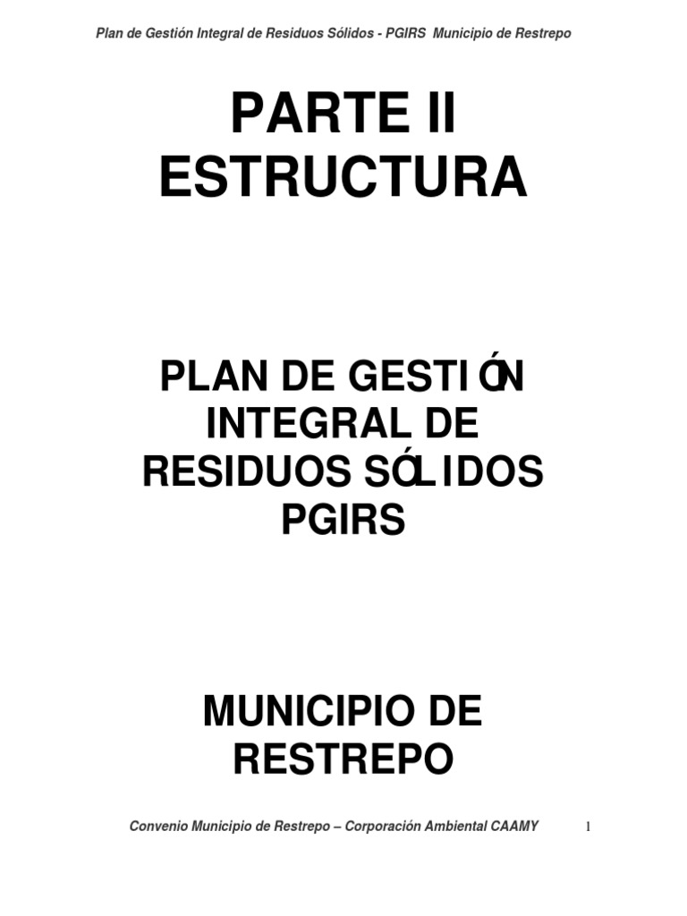 PGIRS Restrepo II | PDF | Gestión de residuos | Residuos