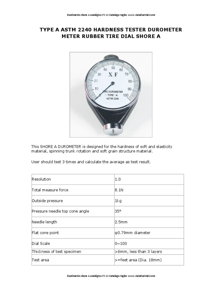 Type A Astm 2240 Hardness Tester Durometer Meter Rubber Tire Dial Shore ...
