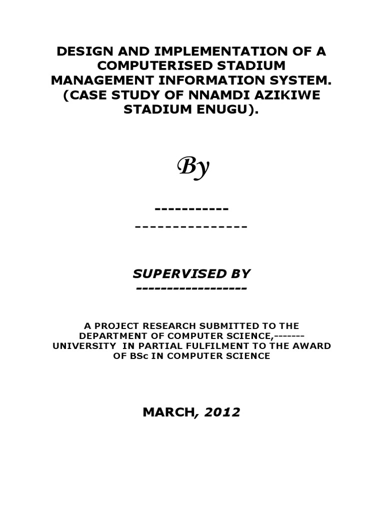Design and Implementation of A Computerised Stadium Management Information | PDF | Databases ...