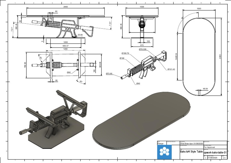 M4 Style Table CAD Drawing | PDF | Computing And Information Technology