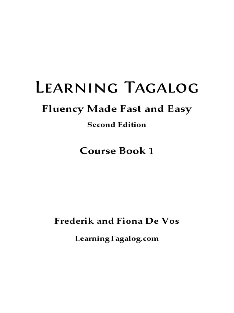 Learning Tagalog Course Book 1 Color Sample PDF | PDF