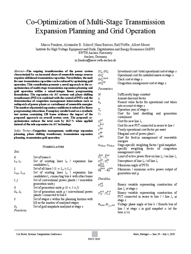Co-Optimization of Multi-Stage Transmission Expansion Planning and Grid ...