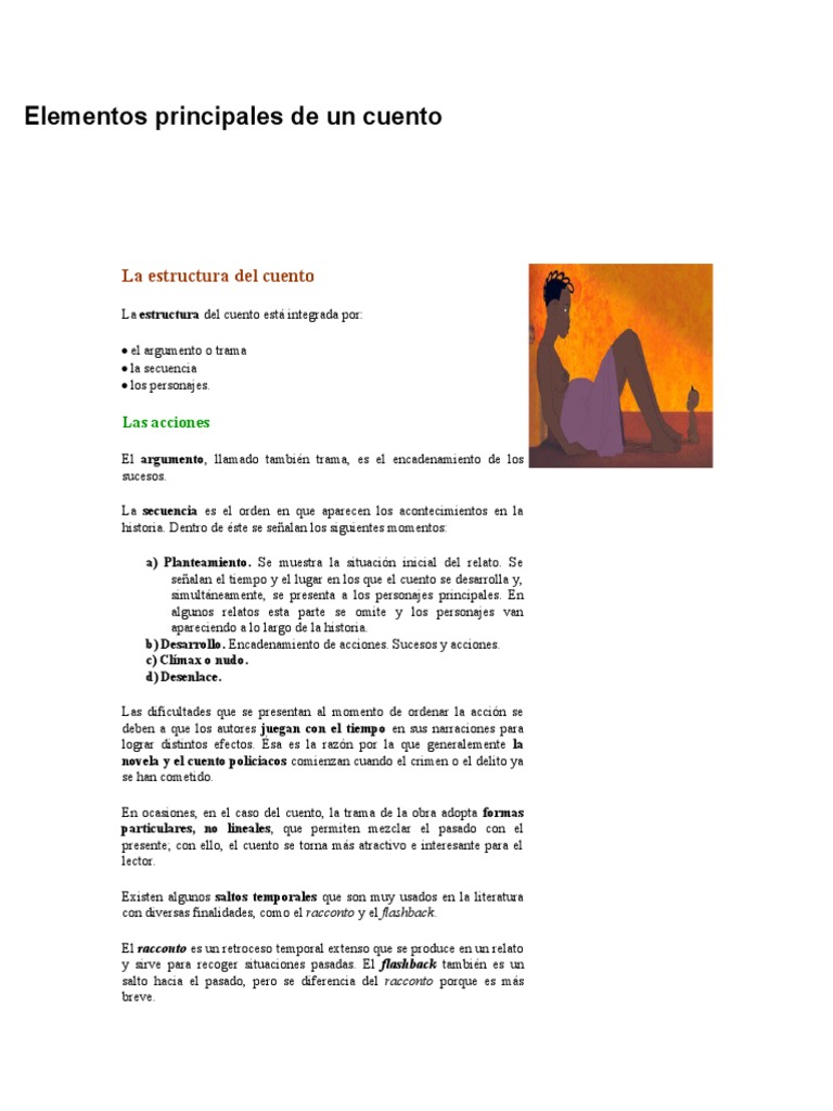 Elementos Principales de Un Cuento | PDF | Narrativa | Cuentos