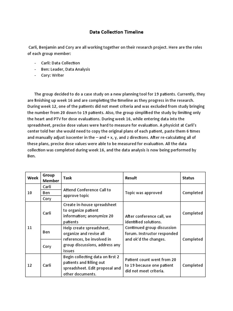 Data Collection Timeline Summer | Download Free PDF | Spreadsheet | Data