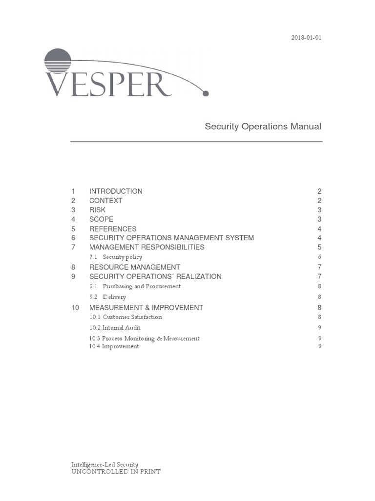 Contoh Security Operations Manual - ISO 18788 | PDF | Risk | Competence ...