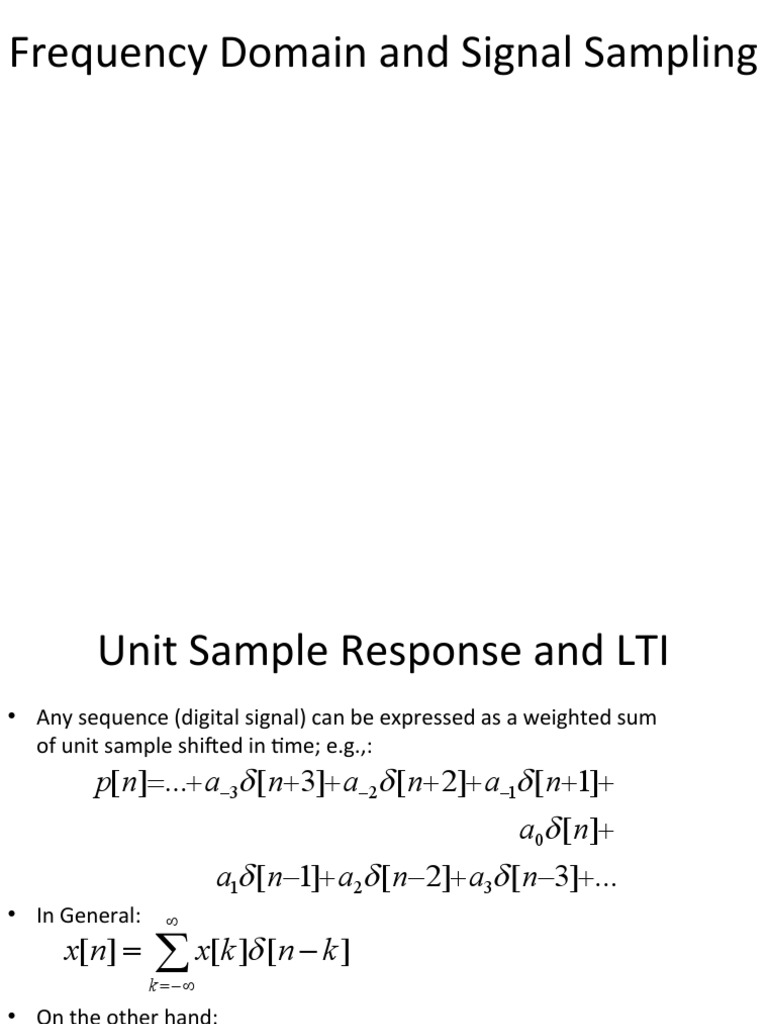 Frequency Domain Repr. and Signal Sampling 1 | PDF | Discrete Fourier ...