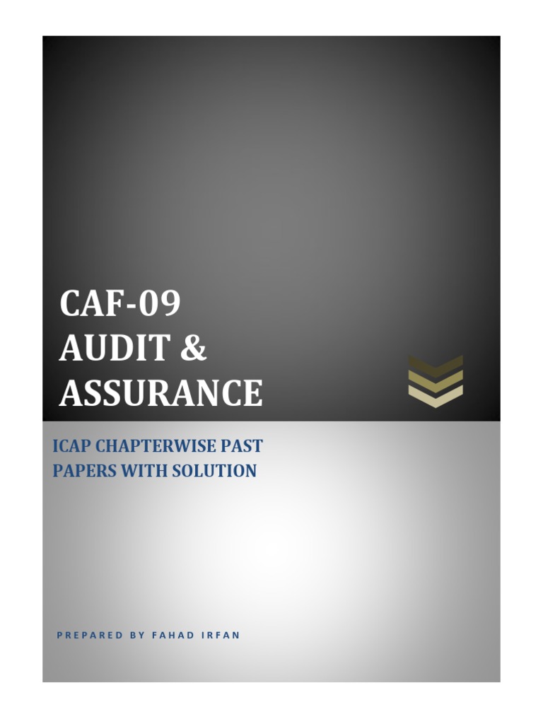 Audit Icap Chapterwise Past Paper With Solution Prepared by Fahad Irfan ...
