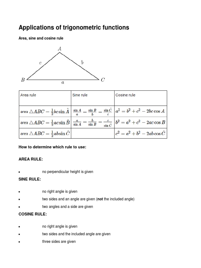 Applications Of Trigonometric Functions Pdf