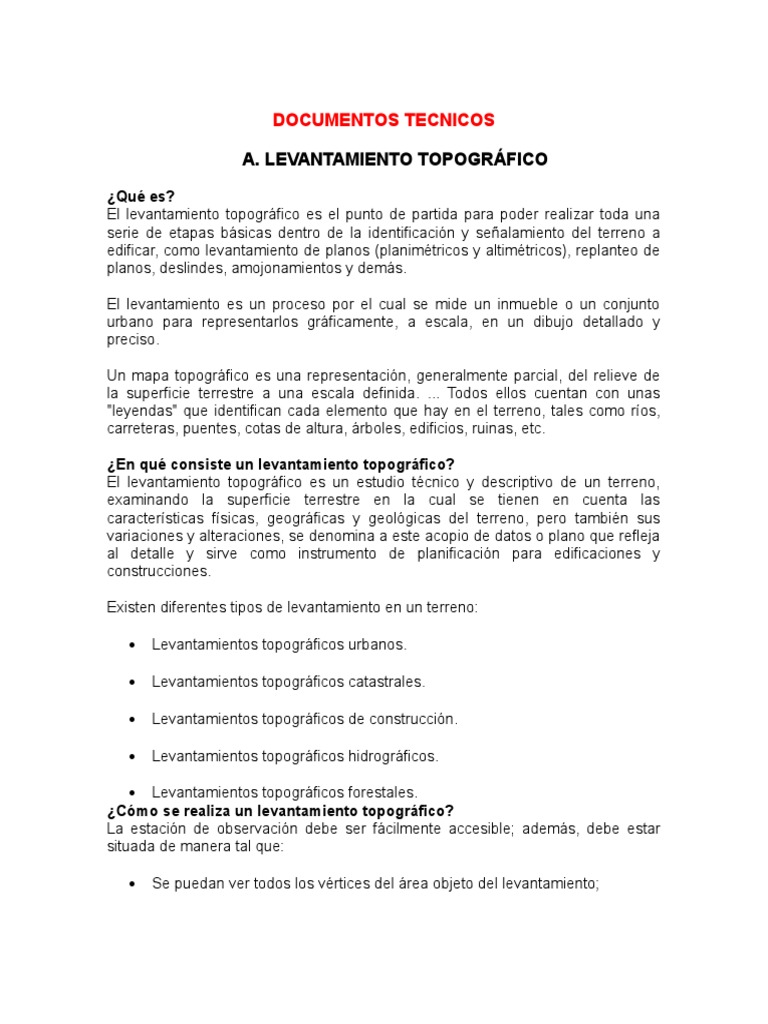 Documentos Tecnicos | PDF | Topografía | Fundación (Ingeniería)