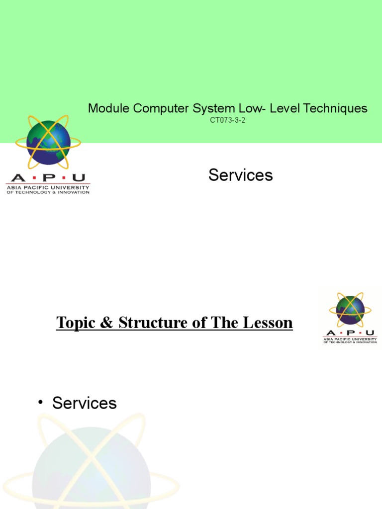 APU CSLLT - 7 - Services | PDF | String (Computer Science) | Bios