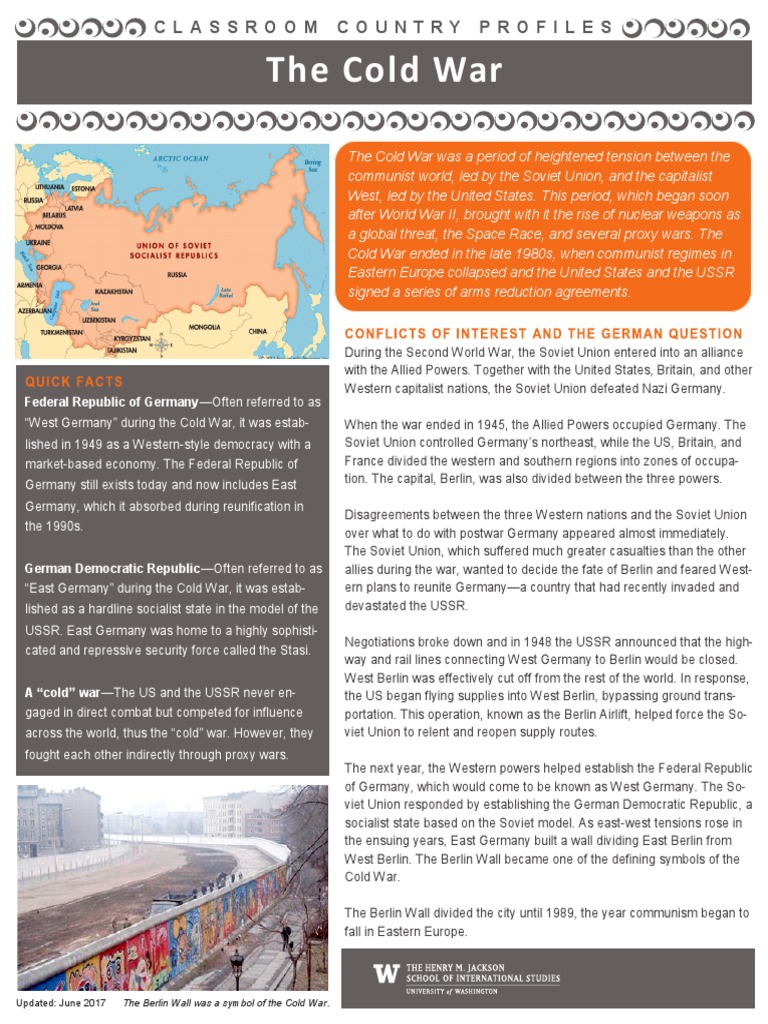 The Cold War: Federal Republic of Germany-Often Referred To As | PDF ...