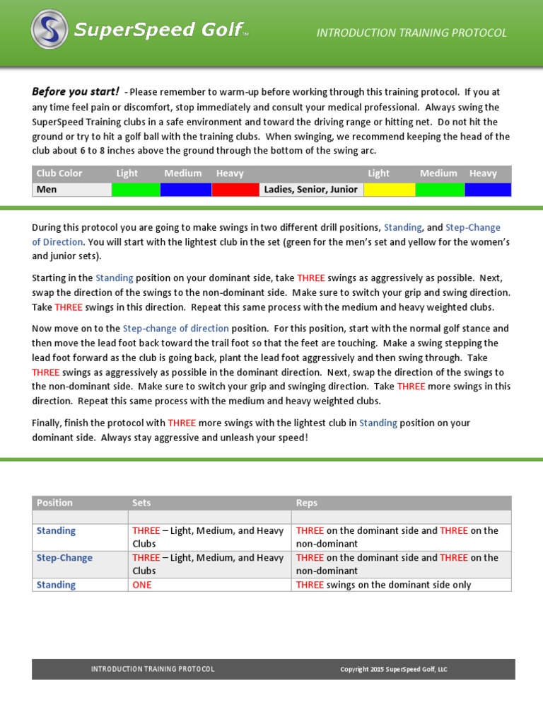 Before You Start!: Club Color Light Medium Heavy Light Medium Heavy ...