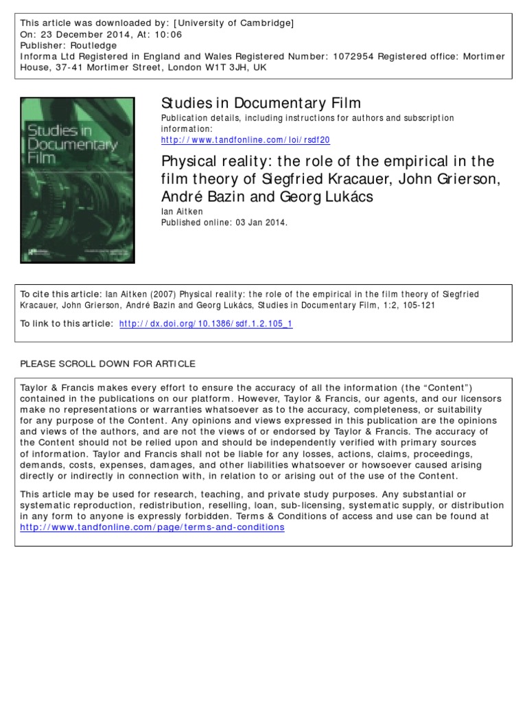 Studies in Documentary Film | PDF | Rationalism | Empiricism