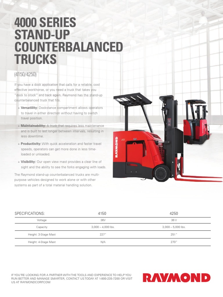 Raymond 4250 Stand-Up Forklift Specs | PDF