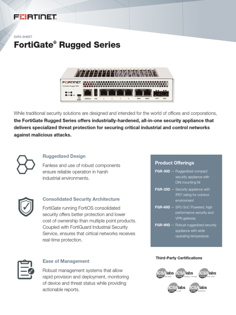 Fortigate Rugged Series: Ruggedized Design | PDF | Transport Layer ...