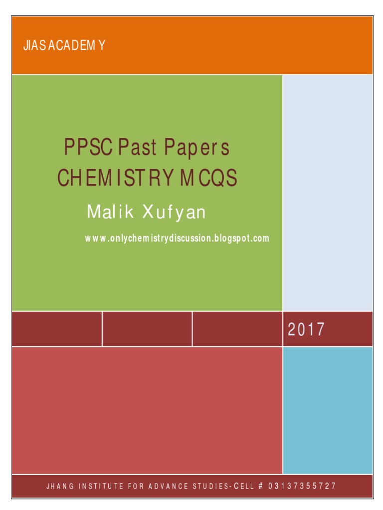 PPSC Past Papers Chemistry MCQS: Malik Xufyan | PDF | Chemical Bond ...