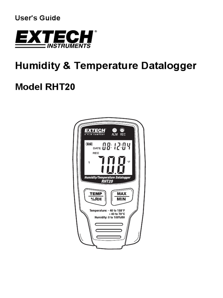 Humidity & Temperature Datalogger: Model RHT20 | Download Free PDF ...