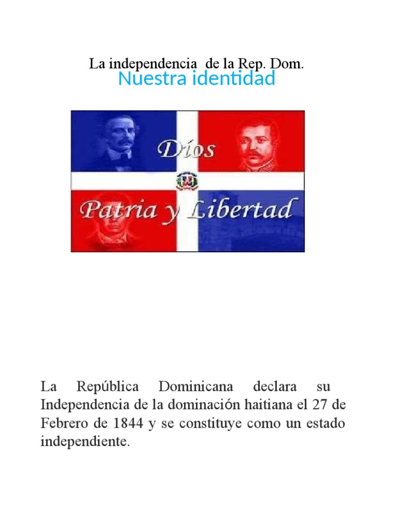 La Independencia de La Repblica Dominicana | PDF | República Dominicana ...