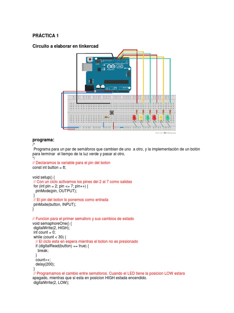 Semaforo Con Arduino PDF | PDF | Semáforo | Encendiendo