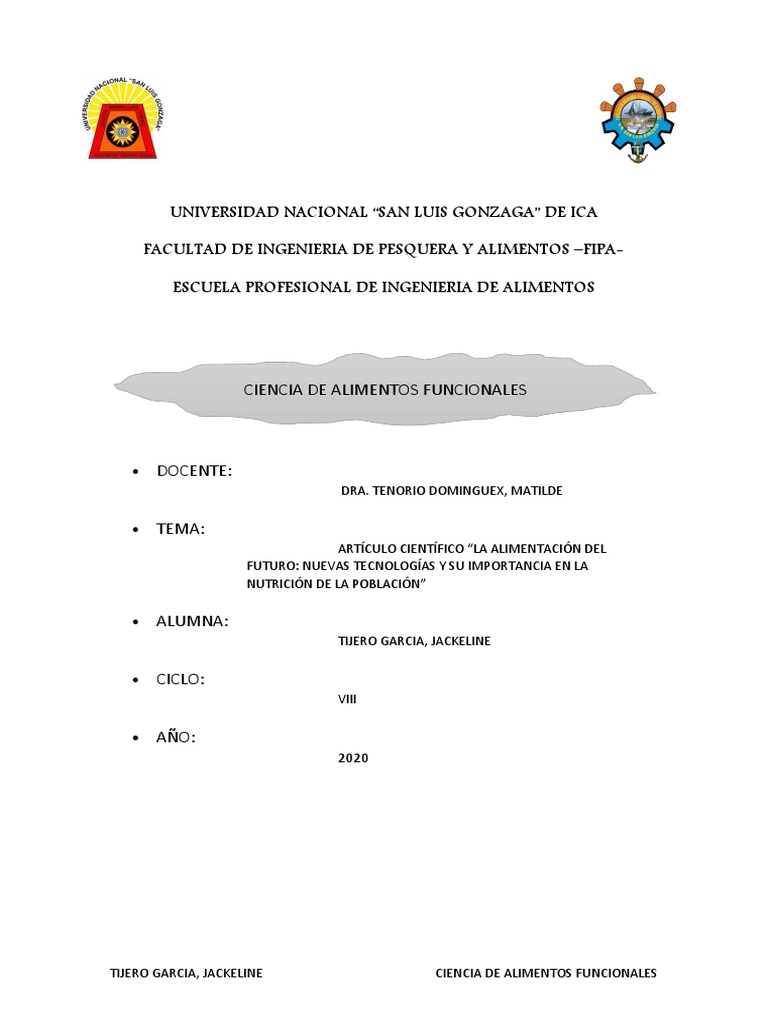 La Alimentacion Del Futuro | PDF | Comida funcional | Alimentos