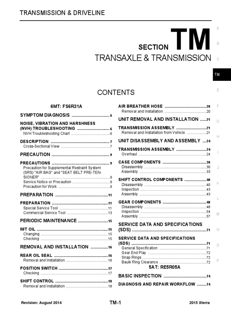 Transaxle & Transmission: Section | PDF | Transmission (Mechanics ...