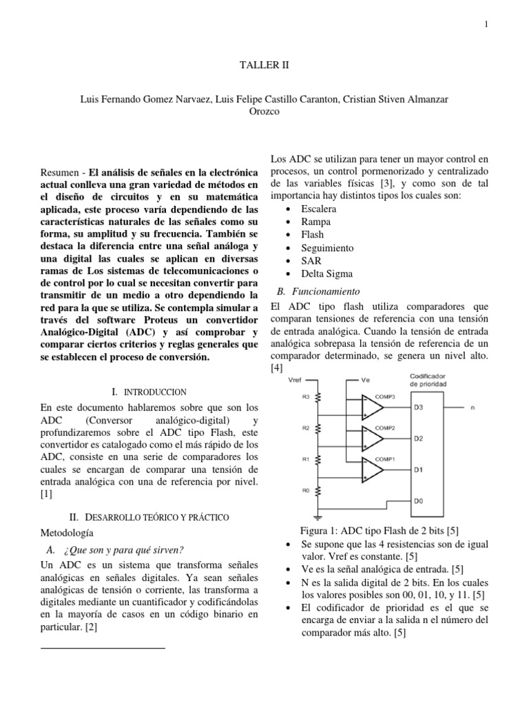Análisis y simulación de un convertidor analógico-digital (ADC) de tipo ...