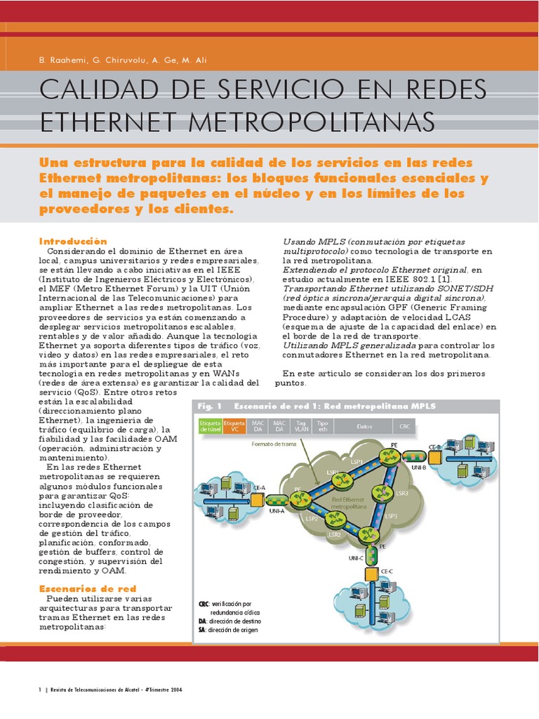 QoS en Redes Ethernet PDF | PDF | Calidad de servicio | Cambio de ...