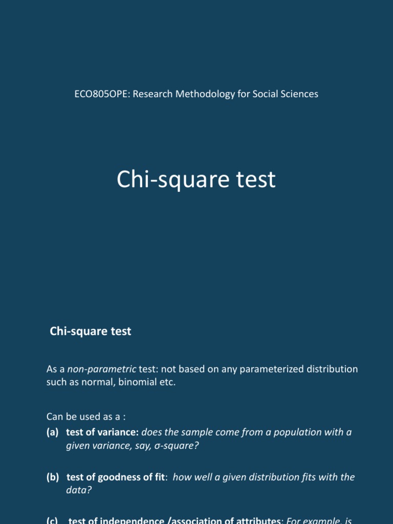 Chi Square Test (Research Methodology) PDF | PDF | Chi Squared ...