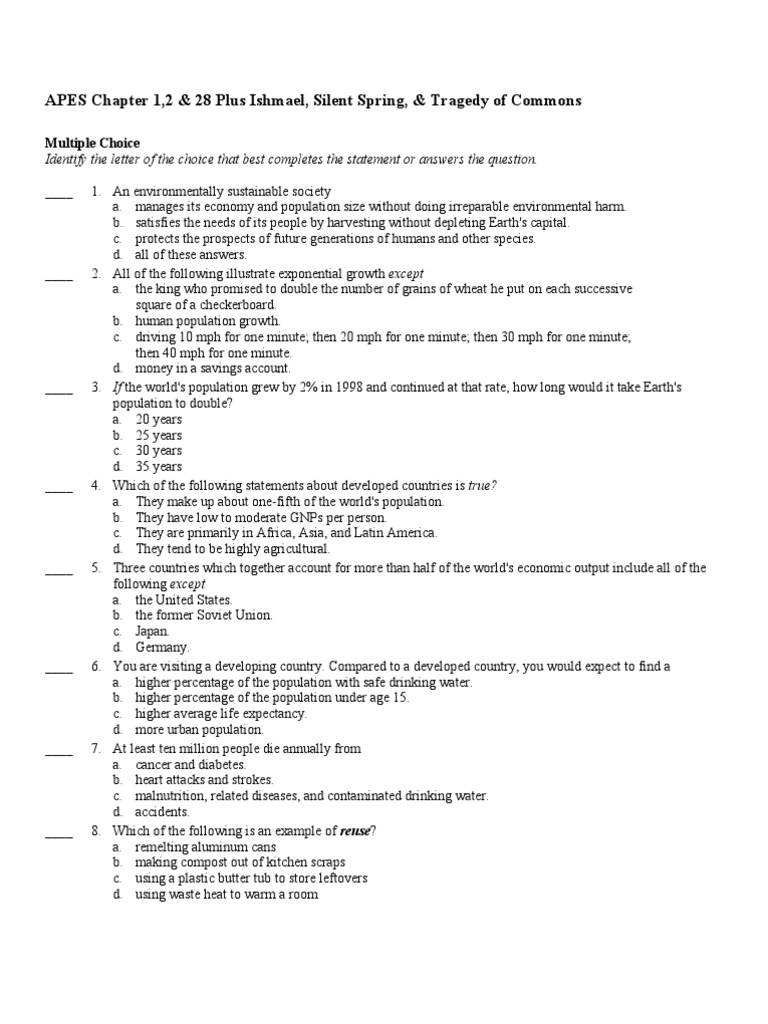44 - APES Chapter 1 | PDF | Environmentalism | Sustainability