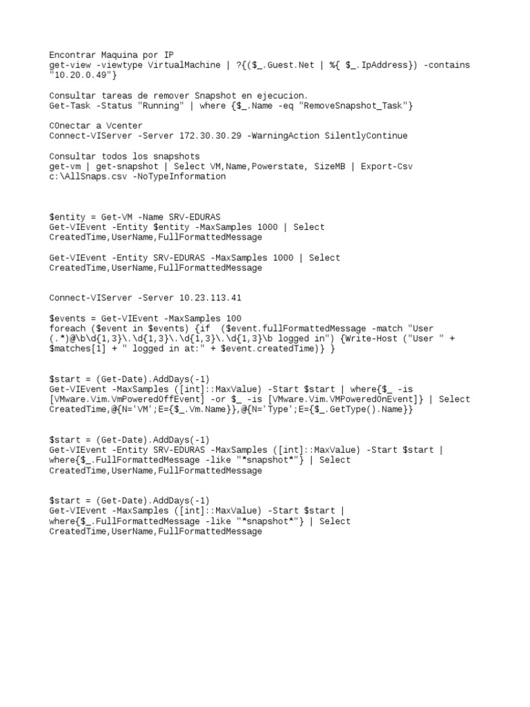 Comandos VMWARE CLI | PDF