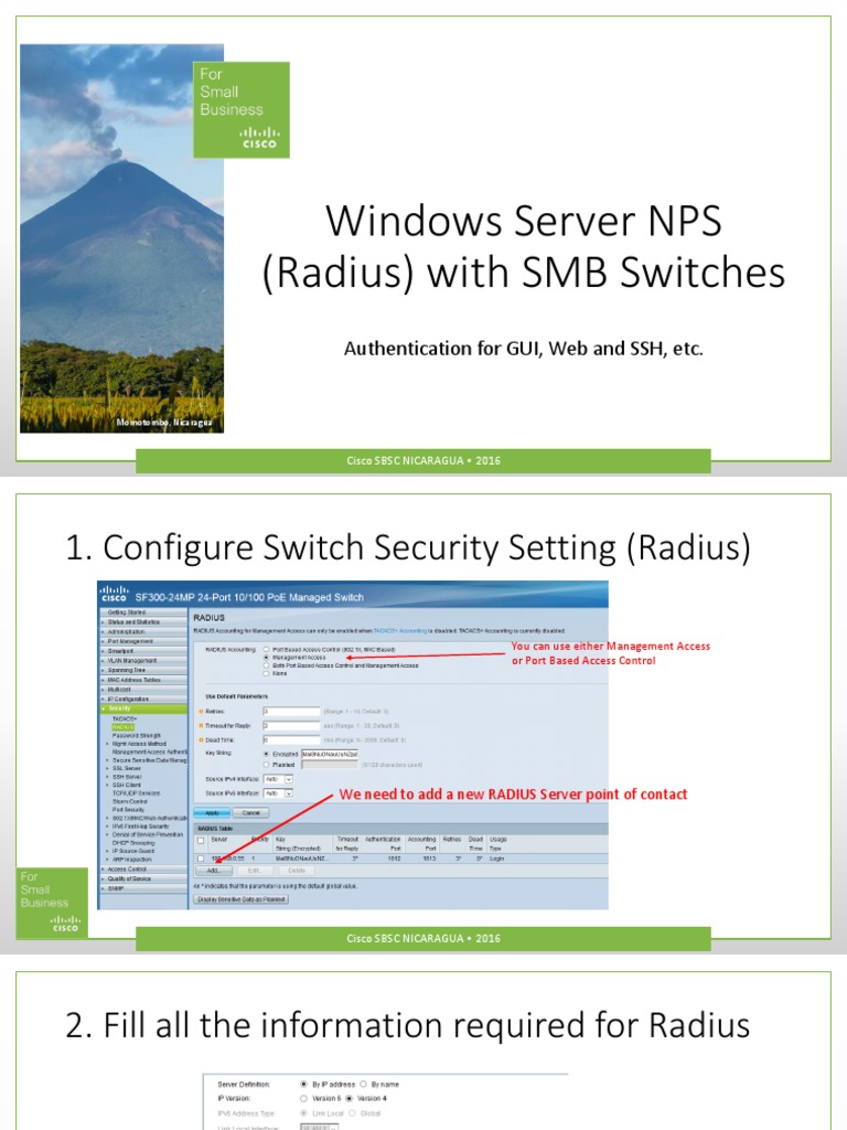 Configuring Network Policy Server (NPS) Radius Authentication for Switch Access | PDF | Radius ...