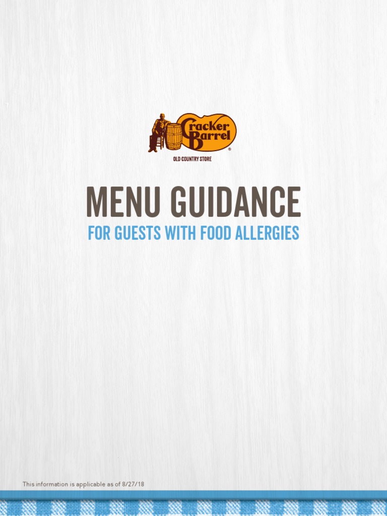 Menu Guidance: For Guests With Food ALLERGIES | PDF | Salad | Dumpling