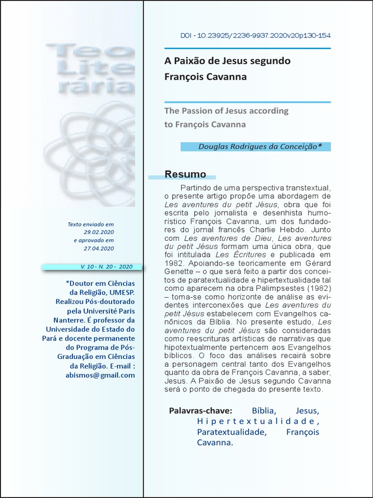 A Paixão de Jesus Segundo François Cavanna | PDF | Crucificação de ...