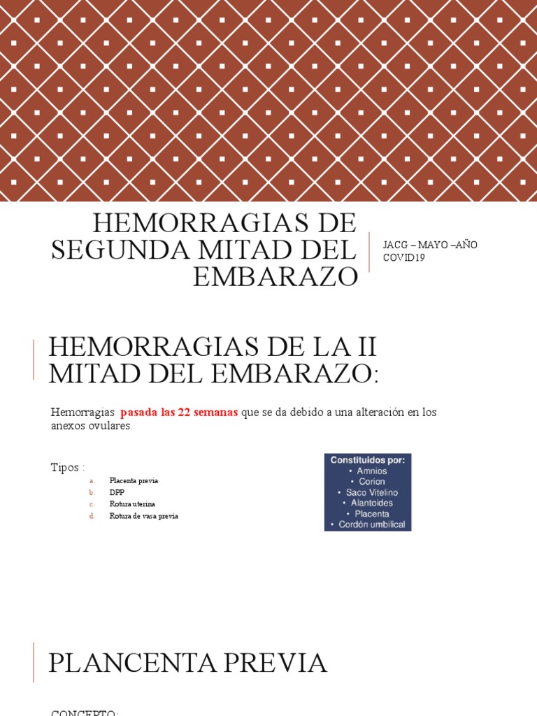 Hemorragias de Segunda Mitad Del Embarazo | PDF | Salud maternal ...